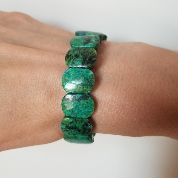 Jewelry | Chrysocolla Green Blue Stretch Bracelet | Poshmark